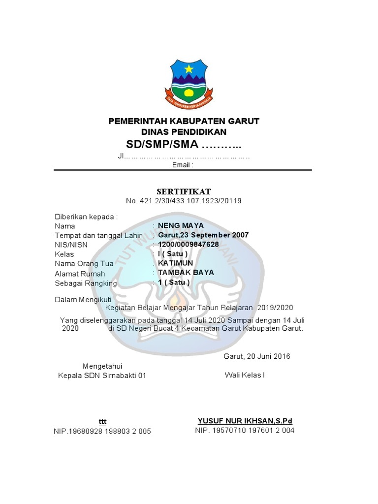 Aplikasi Cetak Piagam Rangking Kelas | PDF