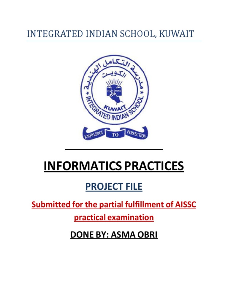 Infomatics Project Record - ASMA | PDF | My Sql | Python (Programming ...