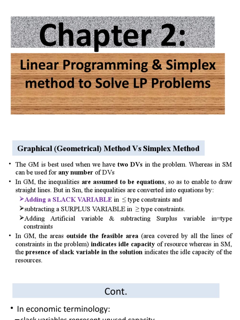 Chapter 2 2 Lp Simplex Solution Pdf Mathematical Optimization Linear Programming