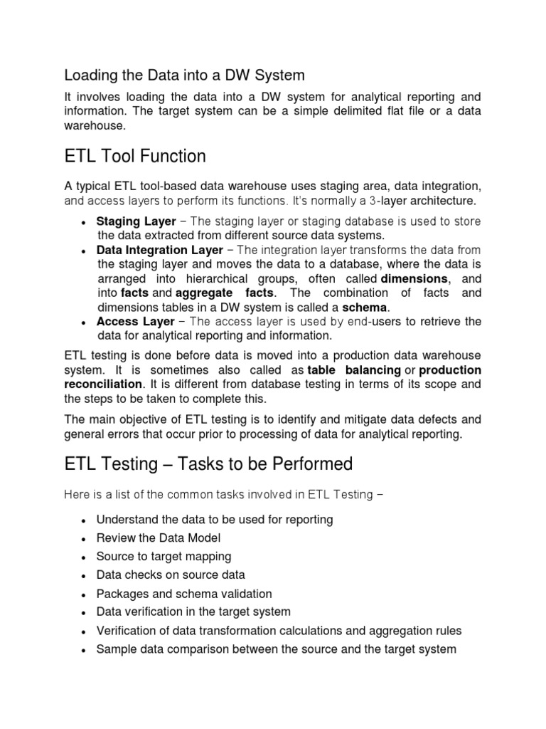 ETL Intro 2 | PDF | Data Warehouse | Databases ETL Intro 2 | PDF | Data Warehouse | Databases