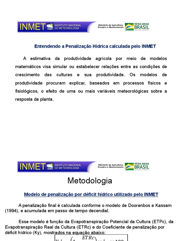 Modelo Agroclimatico Fornecido Pelo Inmet | PDF