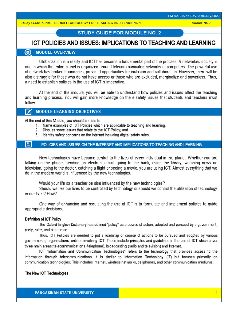 Module II PROFED 108 | PDF | Educational Technology | Information And Communications Technology
