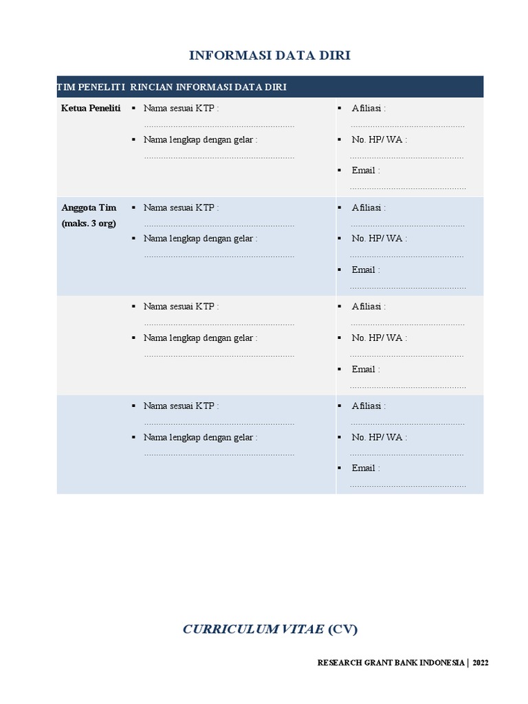 RGBI Informasi Data Diri (Final) | PDF