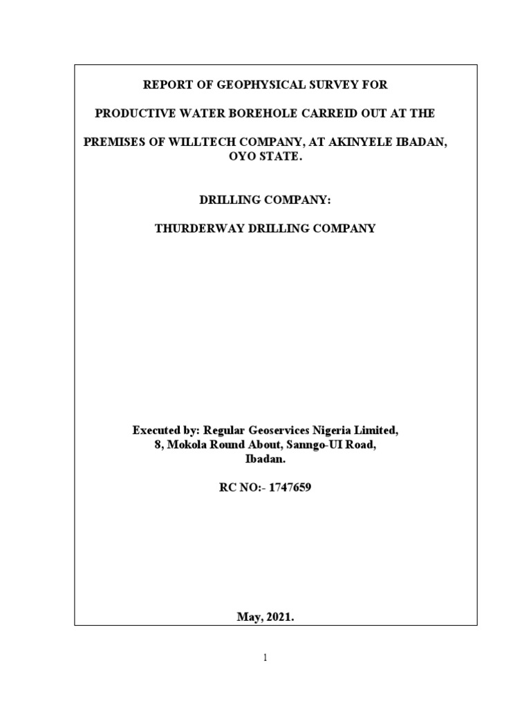 Geophysical Survey for Borehole Drilling | PDF | Rock (Geology ...