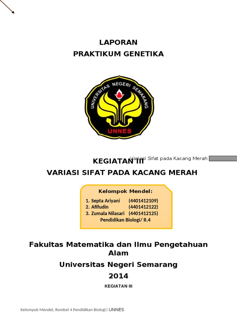 Laporan Praktikum Genetika Variasi Kacang Merah - Convert - Compress | PDF