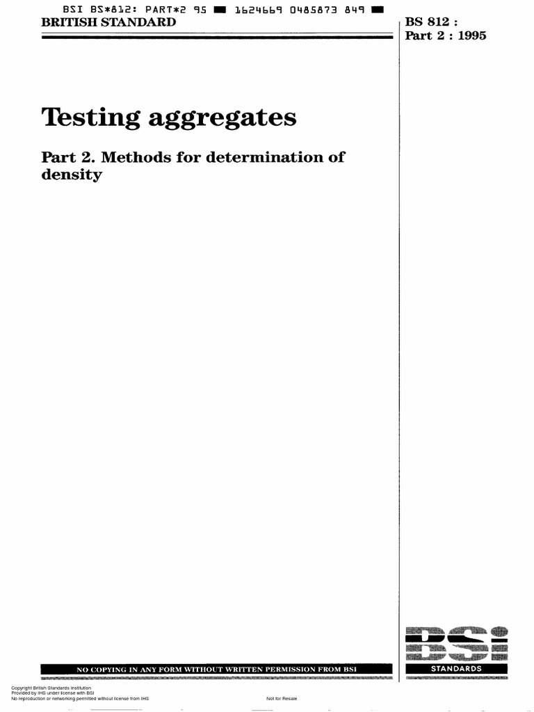 BS 812 - 2 - 1995 | PDF | Concrete | Density