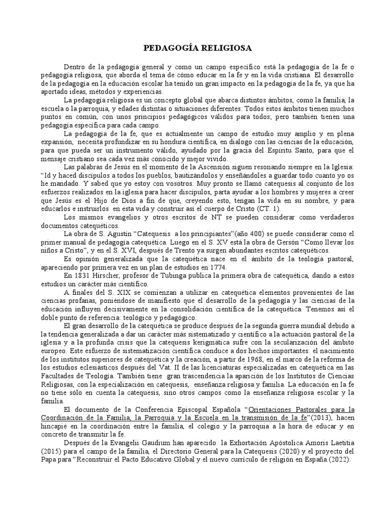 Intr Pedagogía Religiosa | PDF | Fe | Religiones abrahámicas