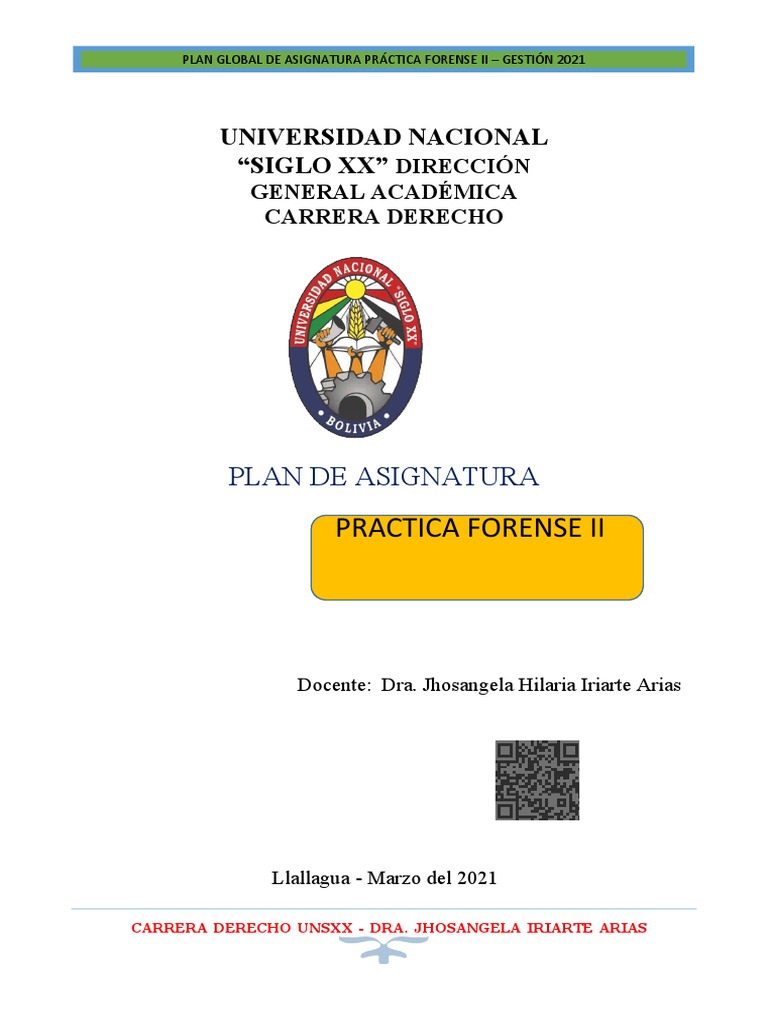 Plan Global Practica Forense II (Autoguardado) | PDF | Moodle | Evaluación