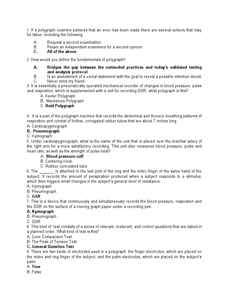 FORSCI313 - Questions and Answers - Group 2 | PDF | Polygraph | Breathing