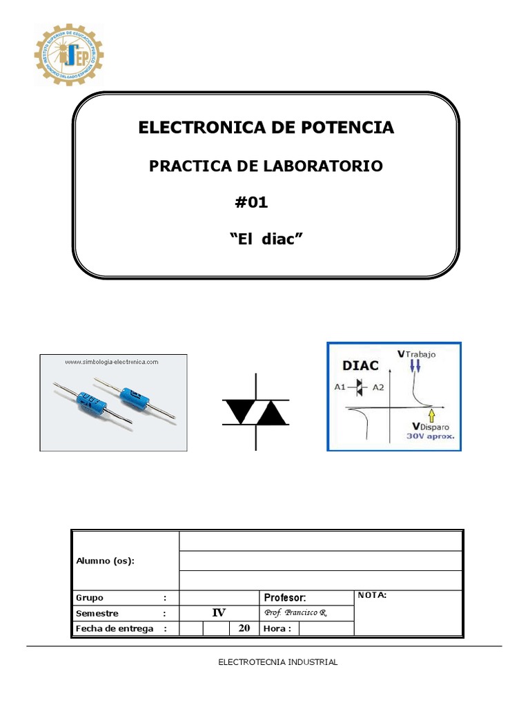 Características y Aplicaciones del DIAC | PDF | Diodo | Equipo eléctrico