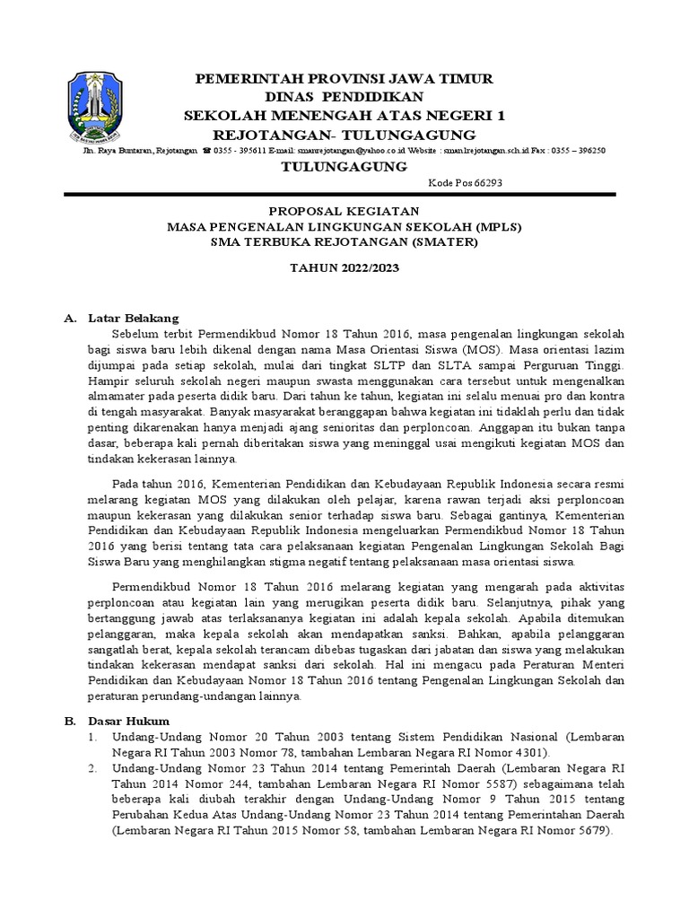 Proposal Mpls Sma Terbuka 2022-2023-1 | PDF