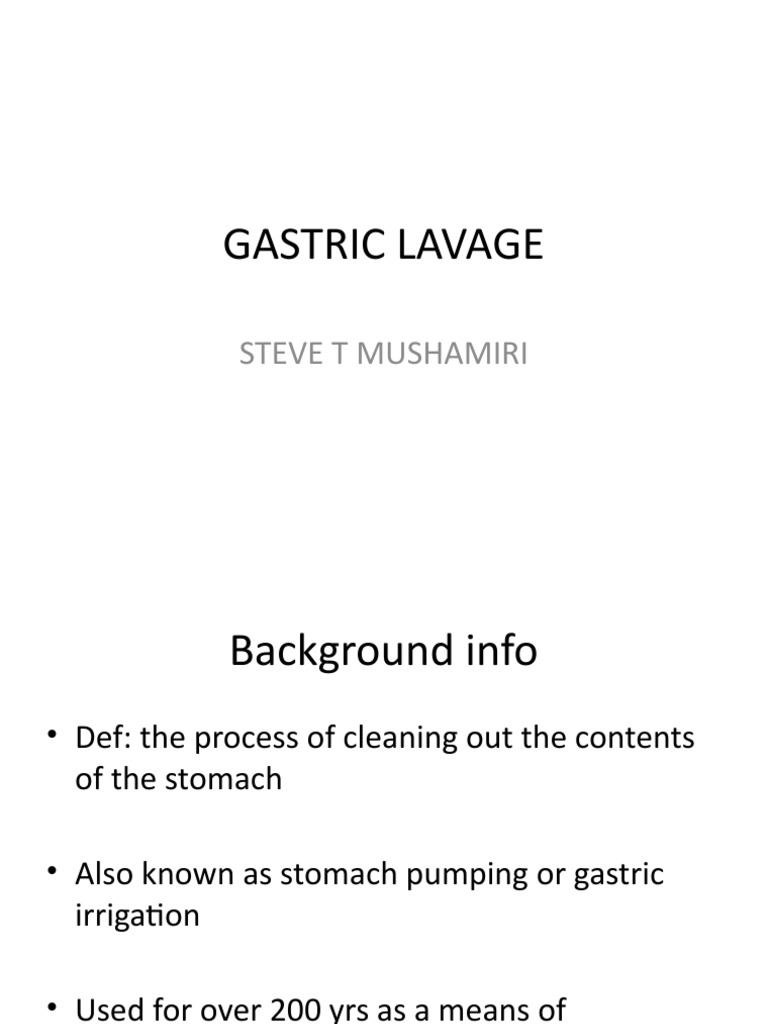 Gastric Lavage | PDF | Science & Mathematics | Lifestyle