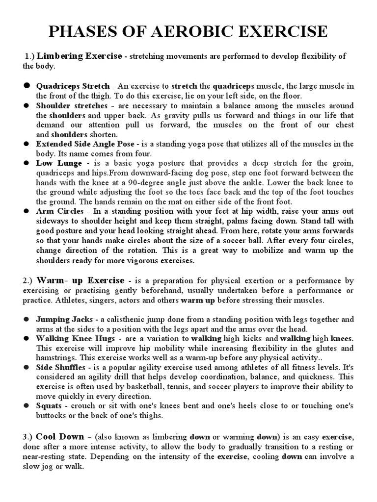 Phases of Aerobic Exercise | PDF | Recreation | Physical Exercise
