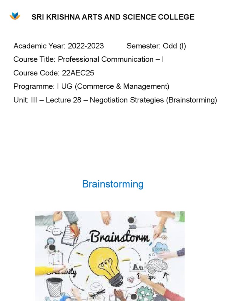 Lecture 28 - Brainstorming | PDF | Brainstorming | Cognition