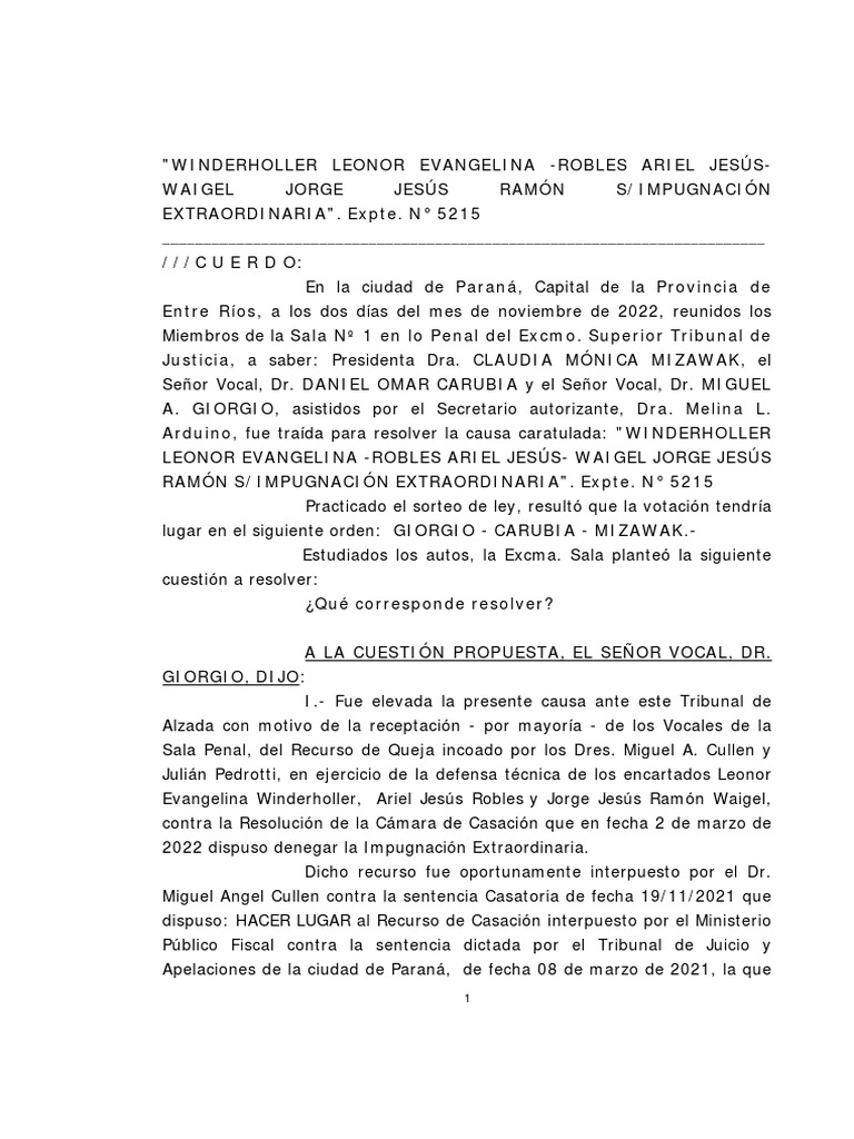 Sentencia Absolucion Ariel Robles | PDF | Sentencia (ley) | Debido al ...