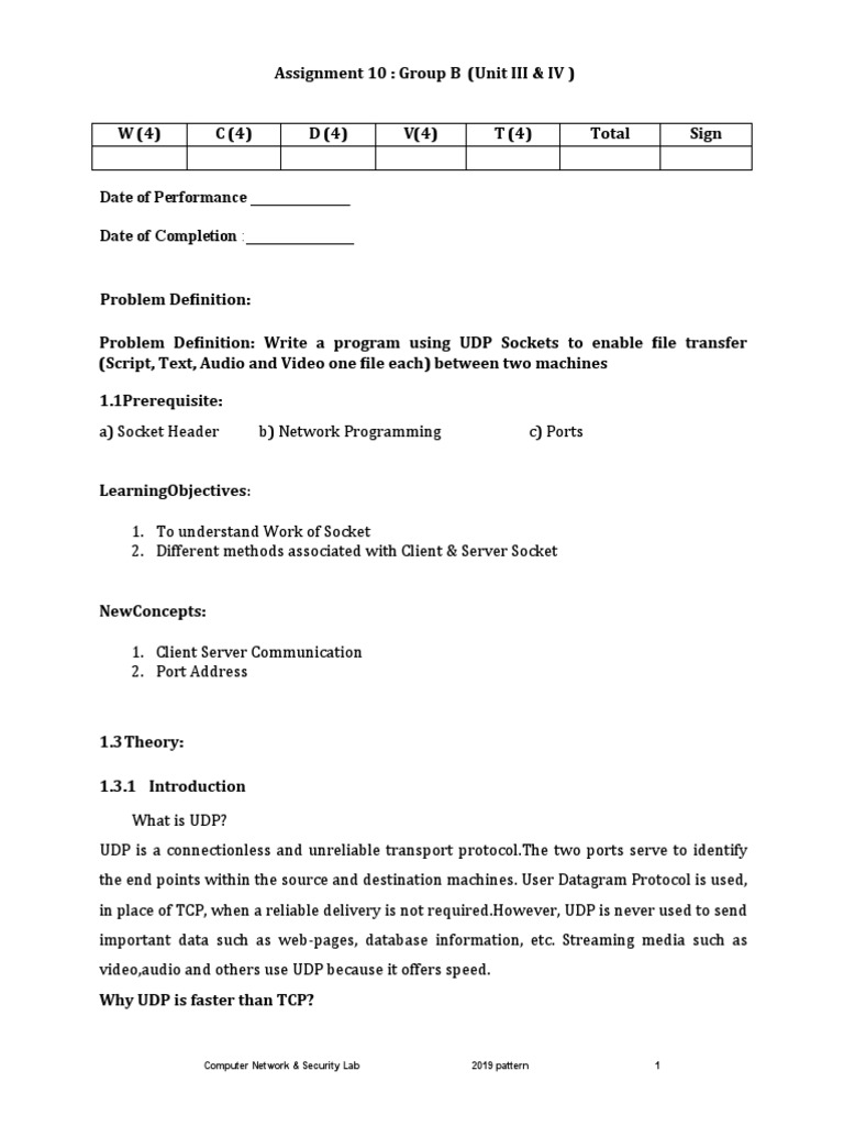 Assgb9 Udp Socket Pdf Network Socket Port Computer Networking 7026