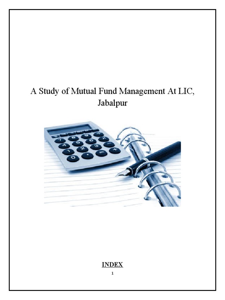 A Study of Mutual Fund Management at LIC, Jabalpur | PDF | Investment ...