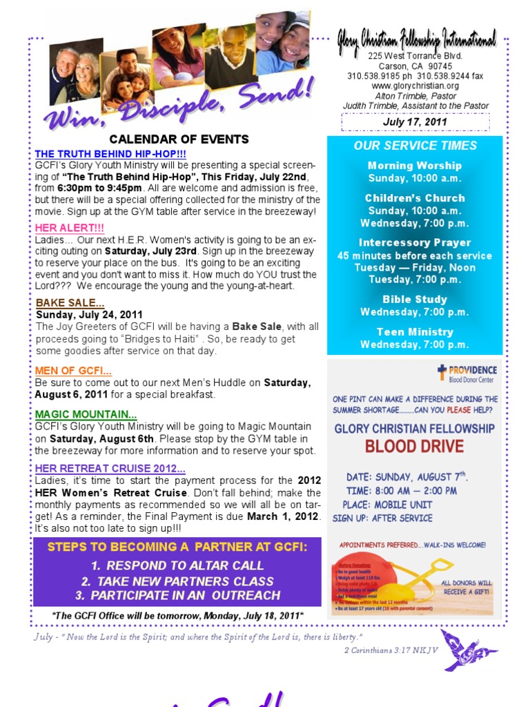 Calendar of Events: Our Service Times | PDF | Salvation | Jesus