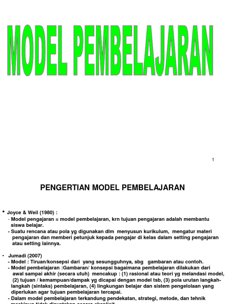 Model Pembelajaran | PDF
