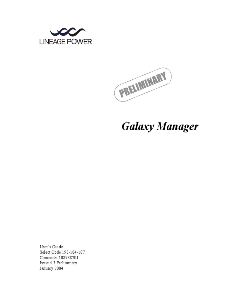 Galaxy Manager - Lineage Power | PDF | Computer Network | World Wide Web
