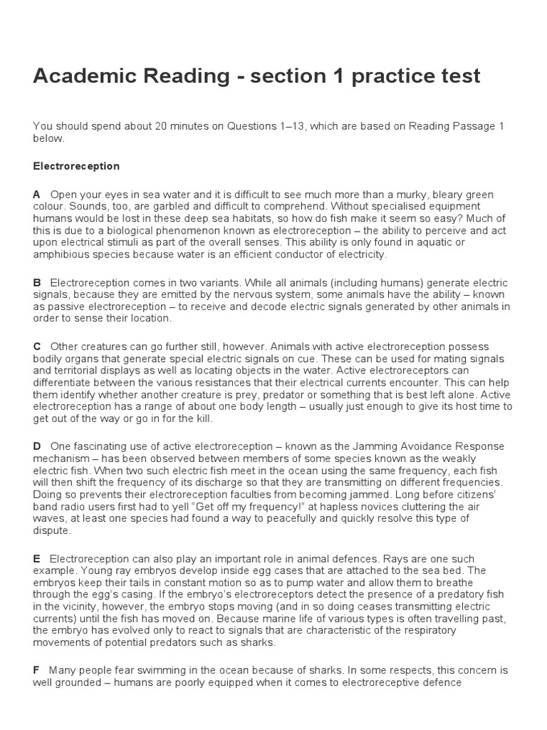 Academic Reading 1 | PDF | Time Travel | Predation