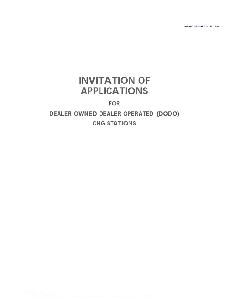 Invitation for Applications to Establish Dealer Owned Dealer Operated ...