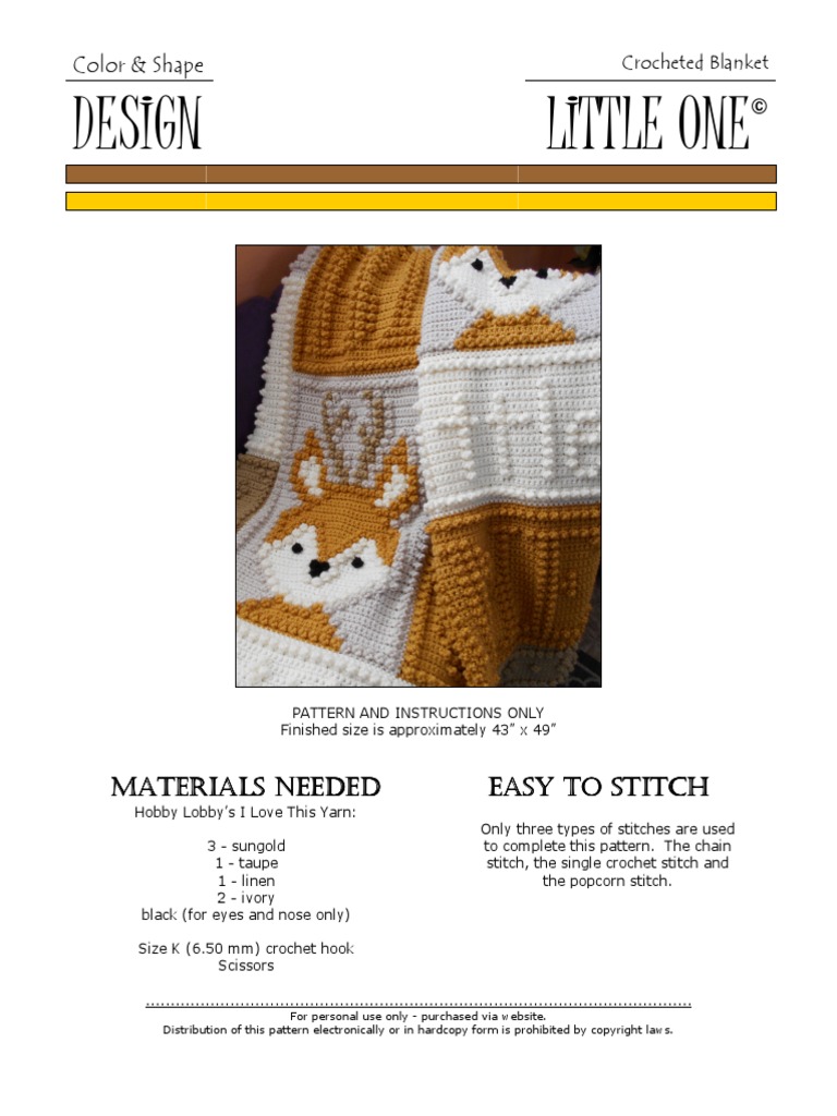 Crocheted Blanket LITTLE ONE | PDF | Crochet | Crafts