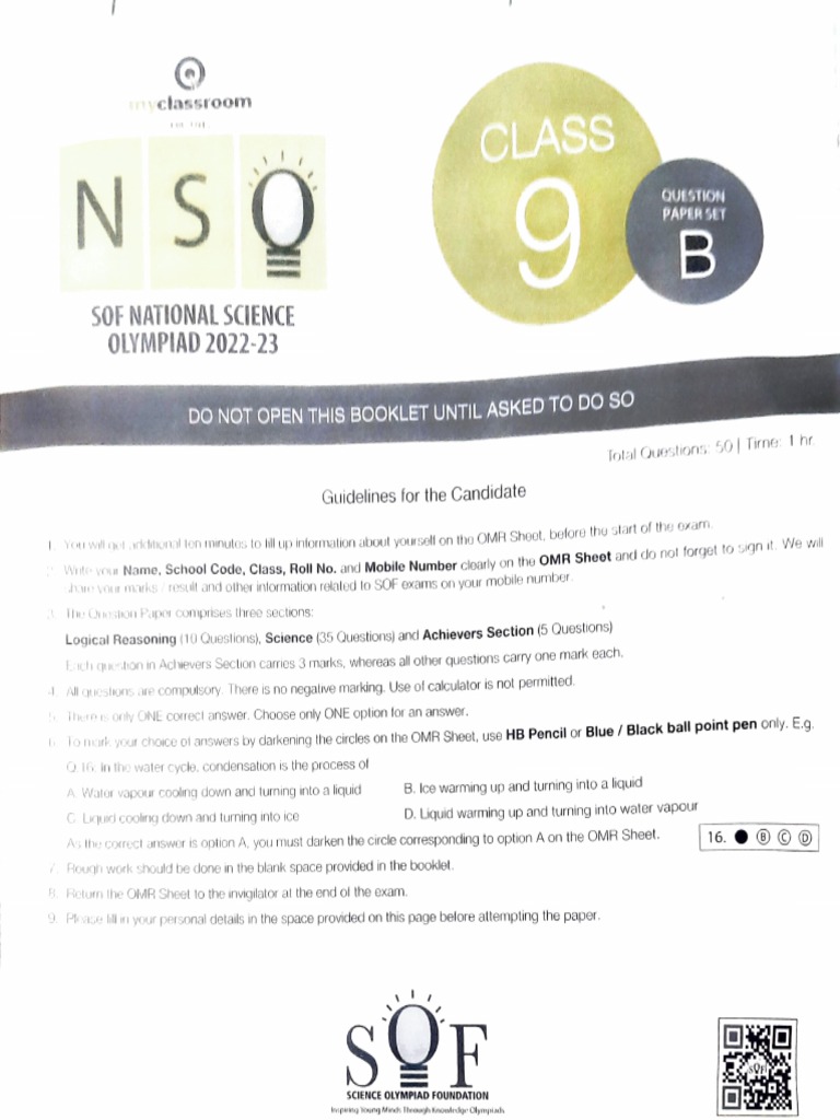 NSO Class 9 SetC | PDF