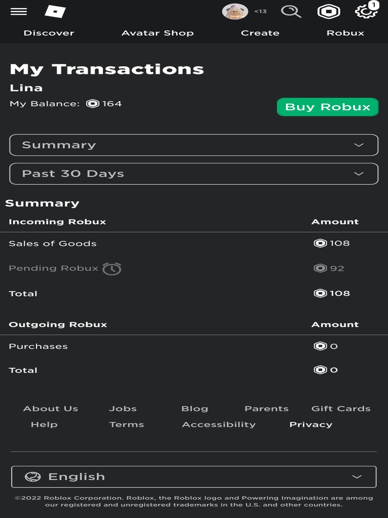 My Transactions - Roblox | PDF