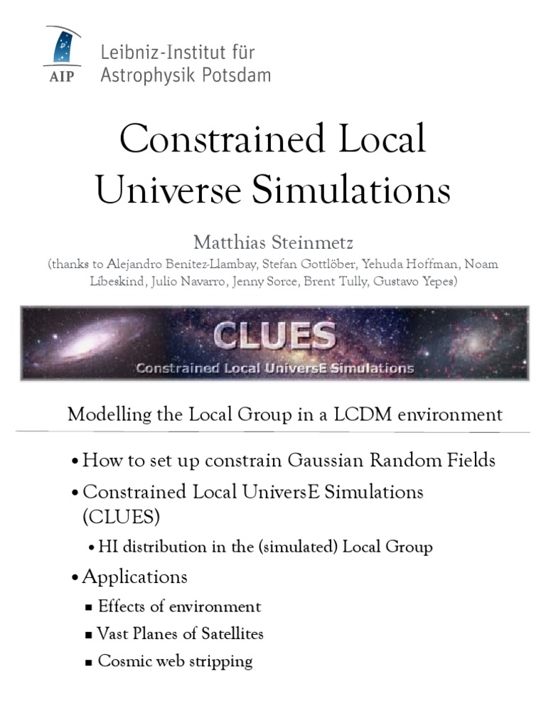 Constrained Local Universe Simulations | PDF | Milky Way | Galaxy Constrained Local Universe Simulations | PDF | Milky Way | Galaxy