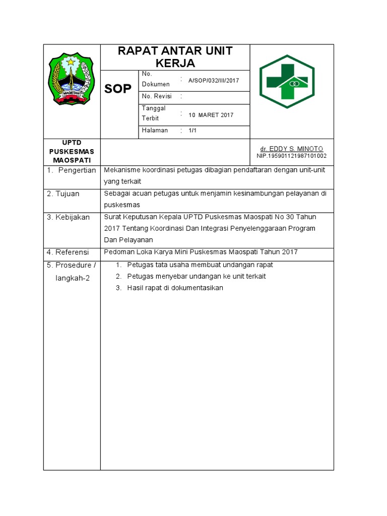 Sop Rapat Kerja | PDF