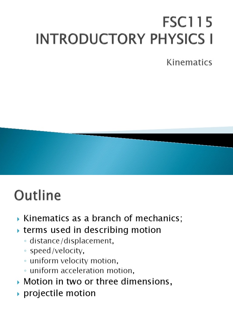 03 Kinematics | PDF | Velocity | Acceleration