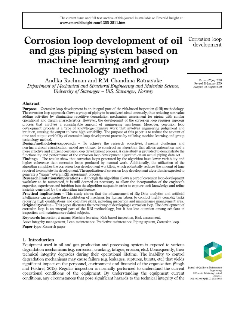Corrosion Loop Development - Andikaand | PDF | Cluster Analysis ...