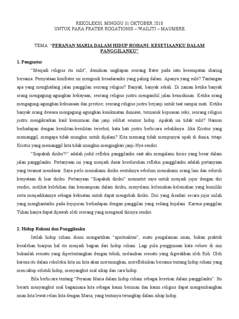 Bahan Rekoleksi | PDF