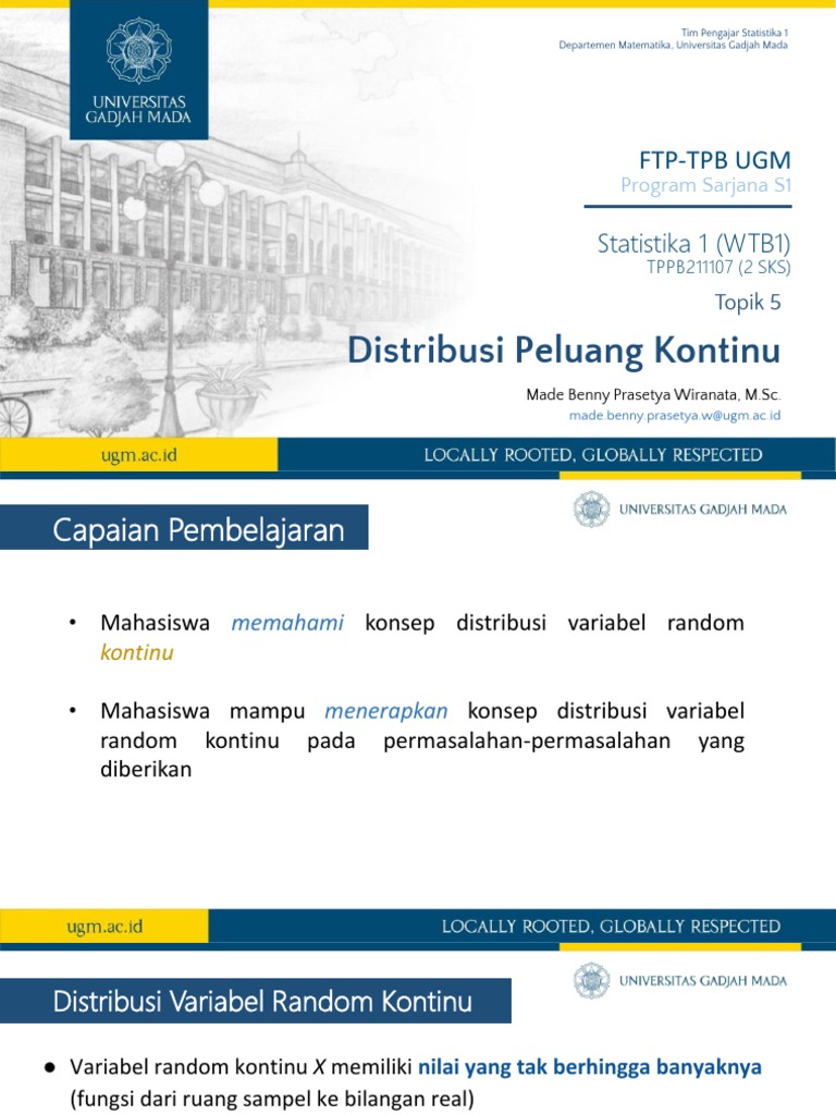 6 Distribusi Variabel Random Kontinu | PDF