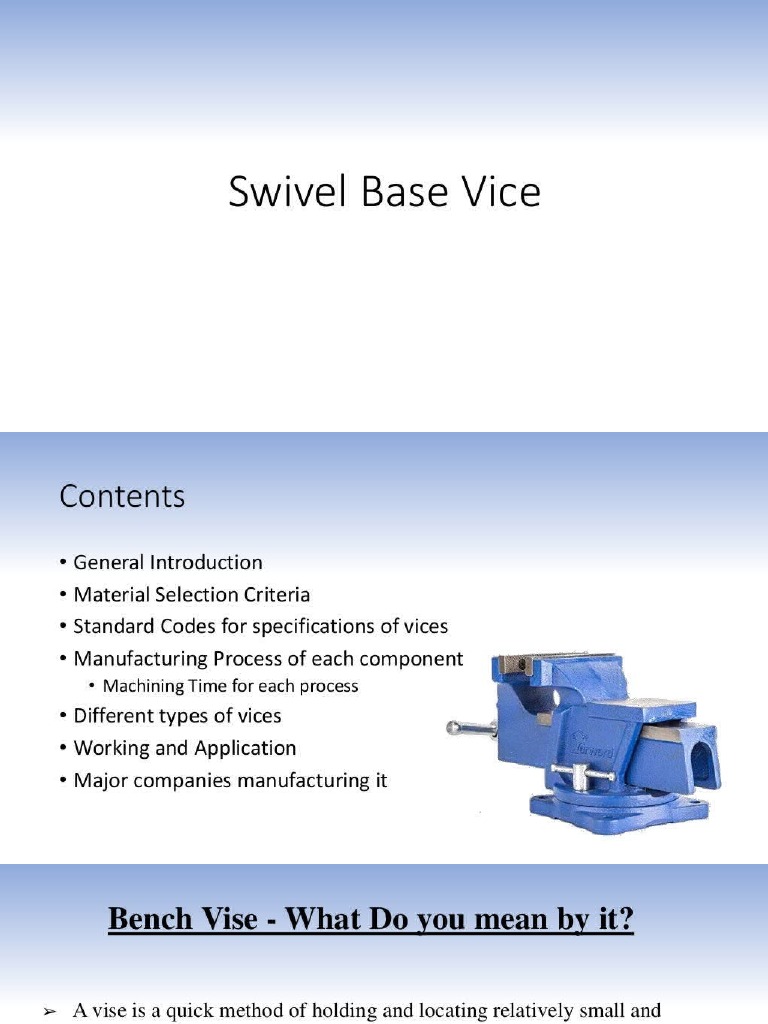 Swivel Base Vice Production Manufacturing | PDF