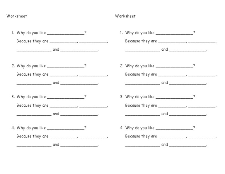 Preference Worksheet Template | PDF
