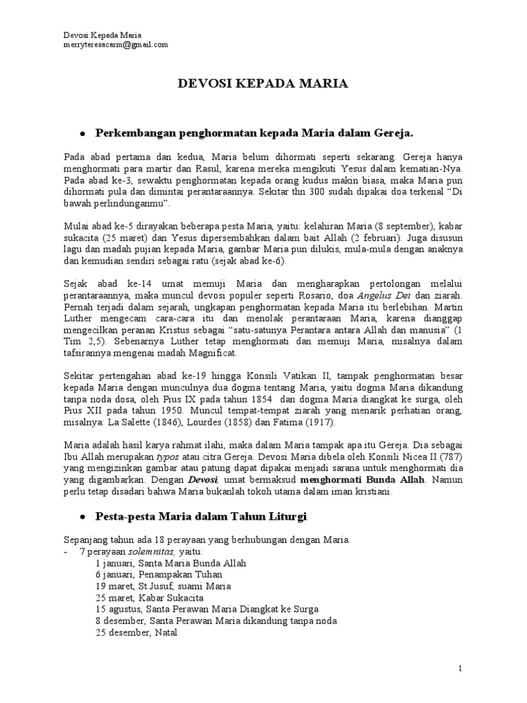 Devosi Kepada Maria | PDF