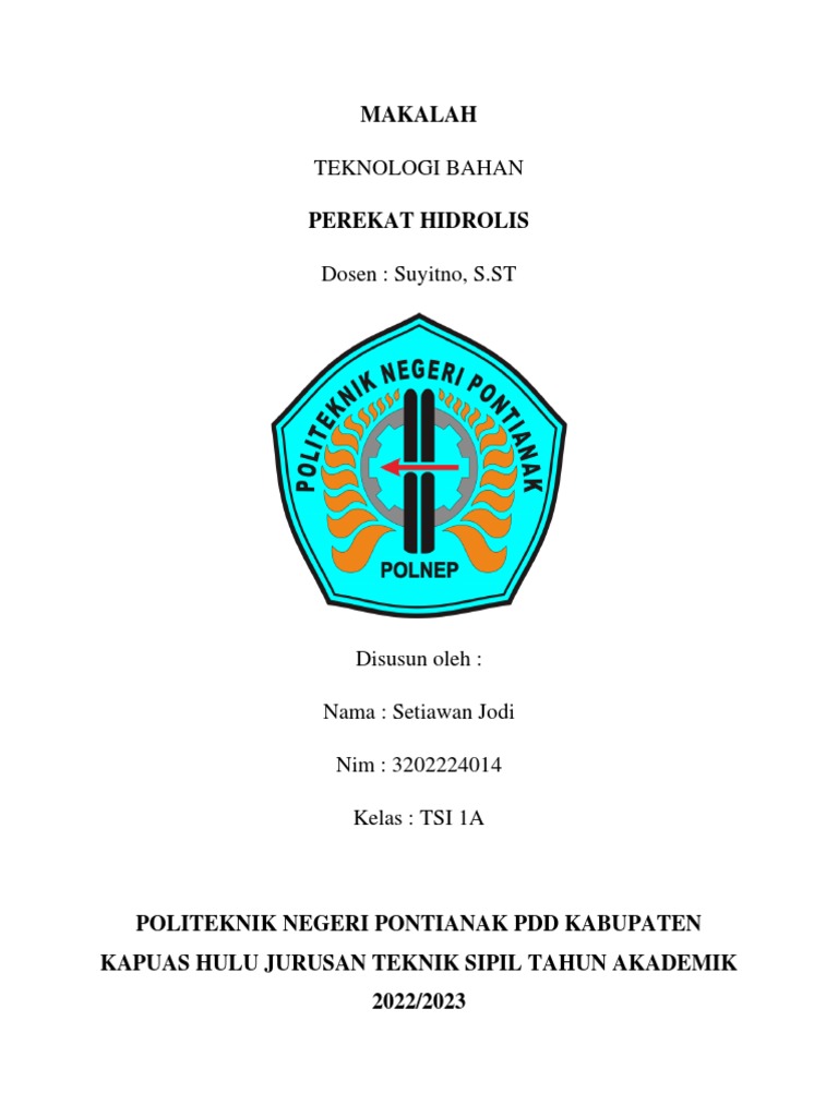 Setiawan Jodi 3202224014 TSI 1A TM3 Perekat Hidrolis | PDF