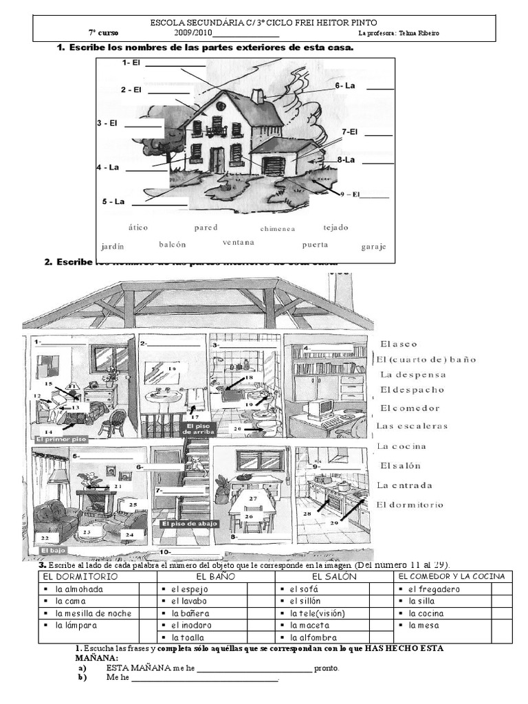 La Casa-Vocabulario | PDF