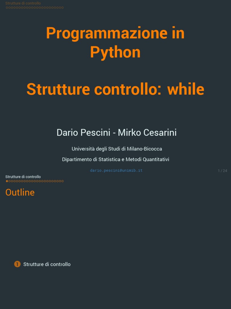 Lezione 05 Prog Python Strutt Controllo While | PDF