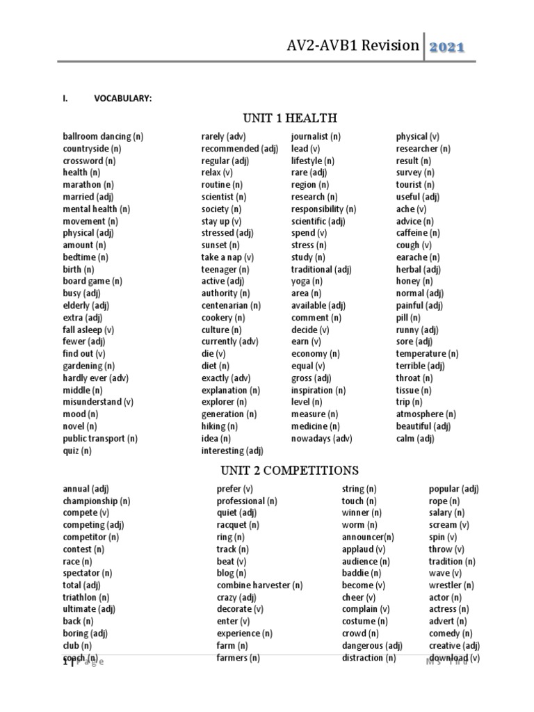 AV2-AVB1 Revision | PDF