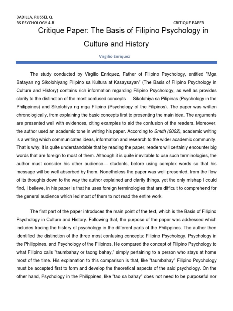 Critique of Filipino Psychology Foundations | PDF | Science | Cognition