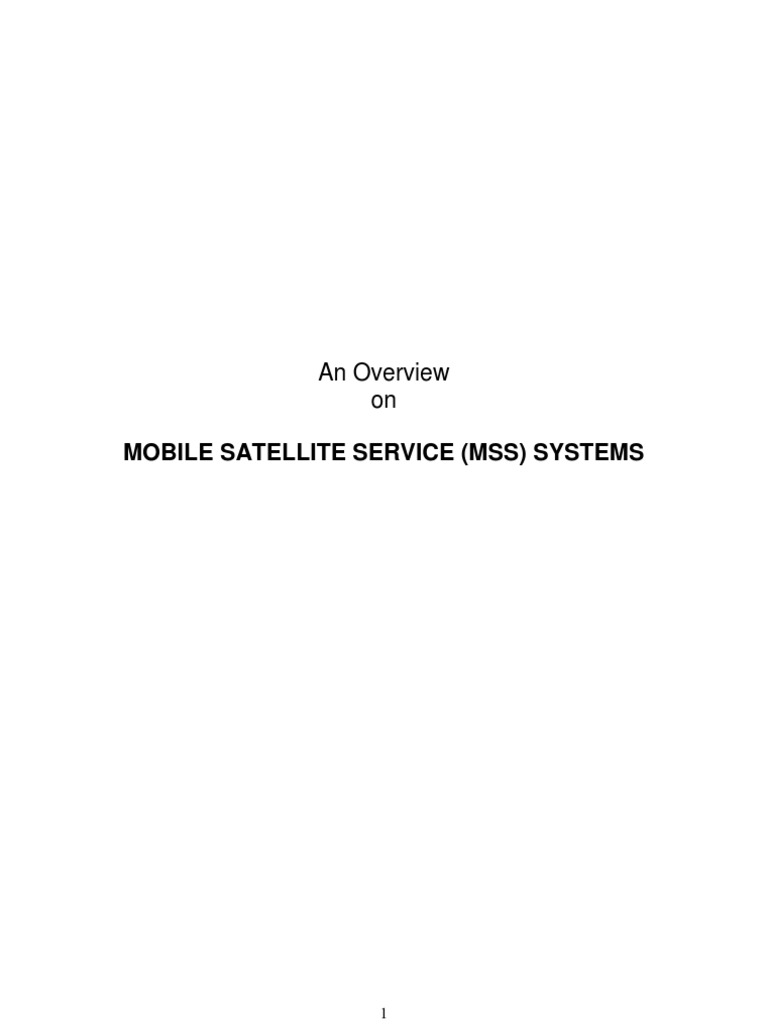 Mobile Satellite Systems (MSS) | PDF | Communications Satellite ...