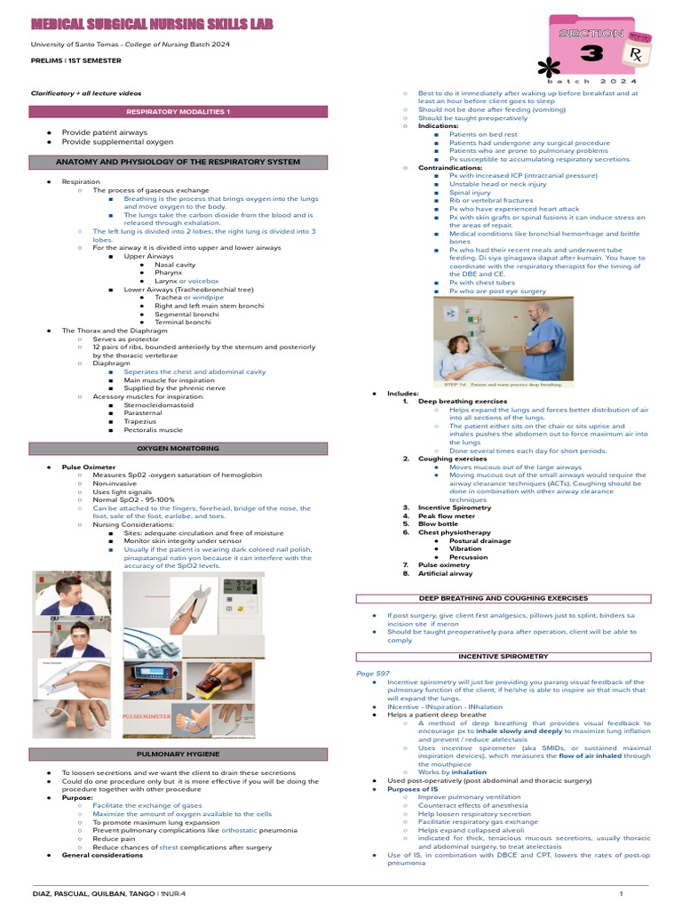 MS-SL Prelims Firstsem | PDF | Respiratory Tract | Lung