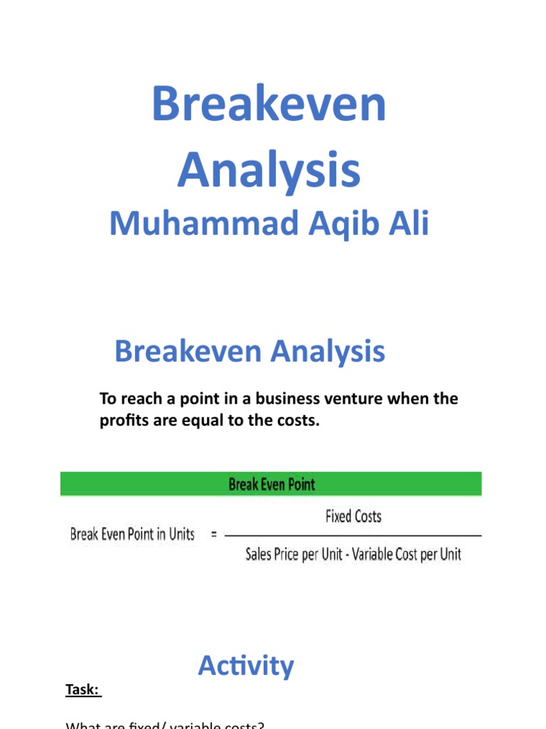 Breakeven Analysis Guide | PDF | Accounting | Income Statement