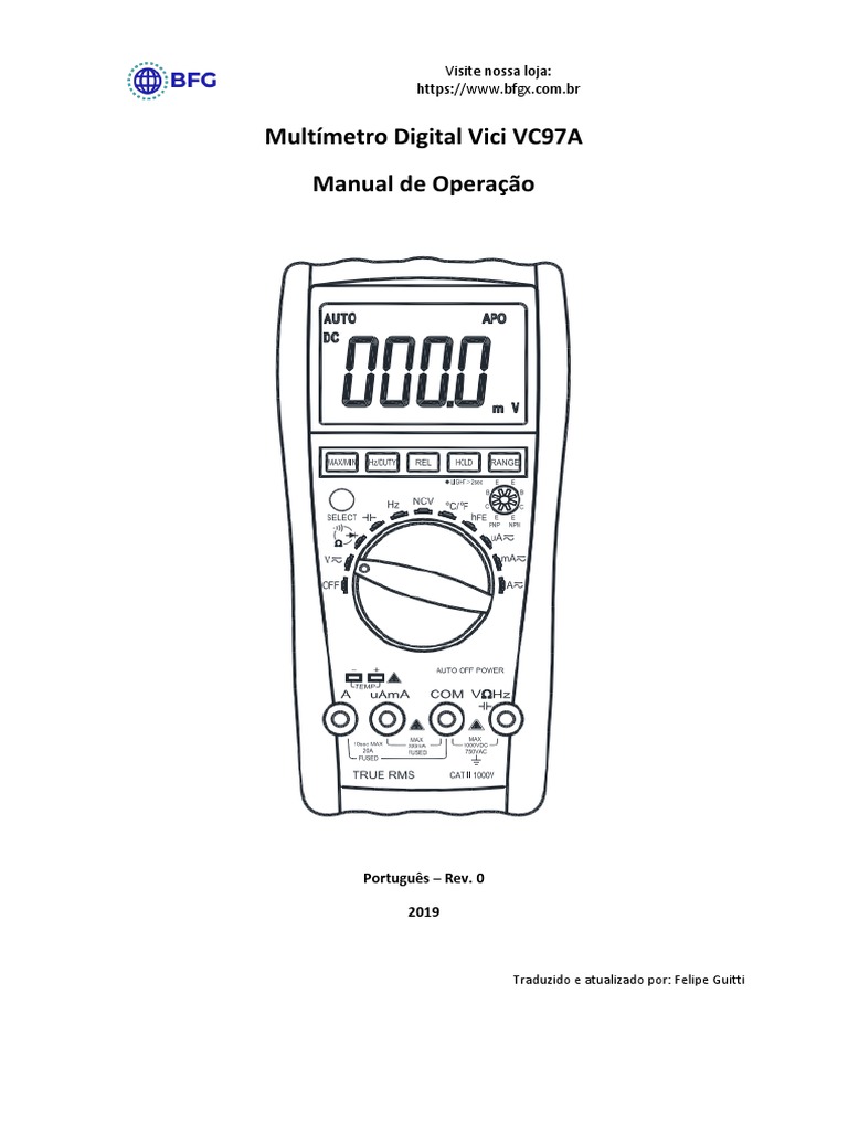 Manual Multimetro Digital Vici Vc97a PT-BR | PDF | Diodo | Resistor