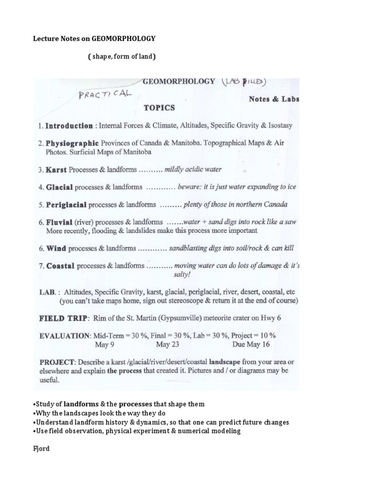 Understanding Geomorphology and Landforms | PDF | Glacier | Sinkhole