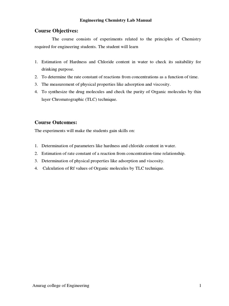 B.tech Chem Lab Manual | PDF | Chemistry | Titration