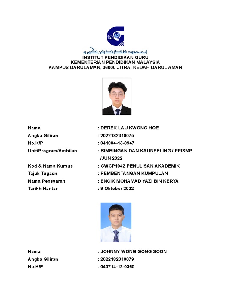 Pembentangan Kumpulan GWCP1042 BNK PPISMP 2022 | PDF